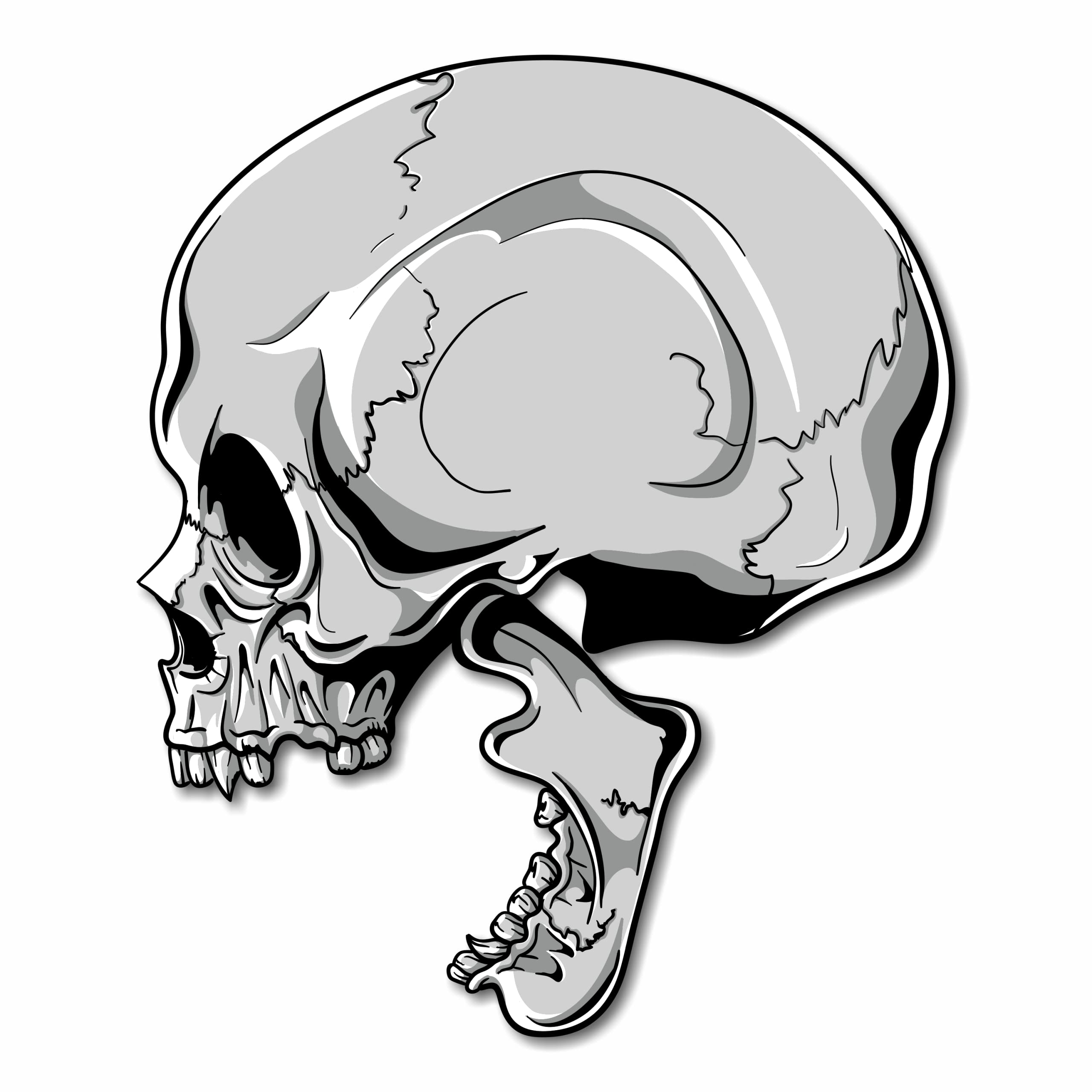 Human Skull Biting Apple Logo Vinyl Decal Sticker - Skin MacBook Pro Air Sticker 13" 15" 17" Laptop Sticker Zombie Sticker Self Adhesive Vinyl