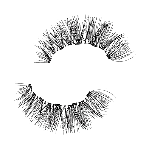 KISS Magnetic Eyeliner & Lash Kit, Tempt, 1 Pair of Synthetic False Eyelashes With 5 Double Strength Magnets and Smudge Proof, Biotin Infused Black Magnetic Eyeliner with Precision Tip Brush