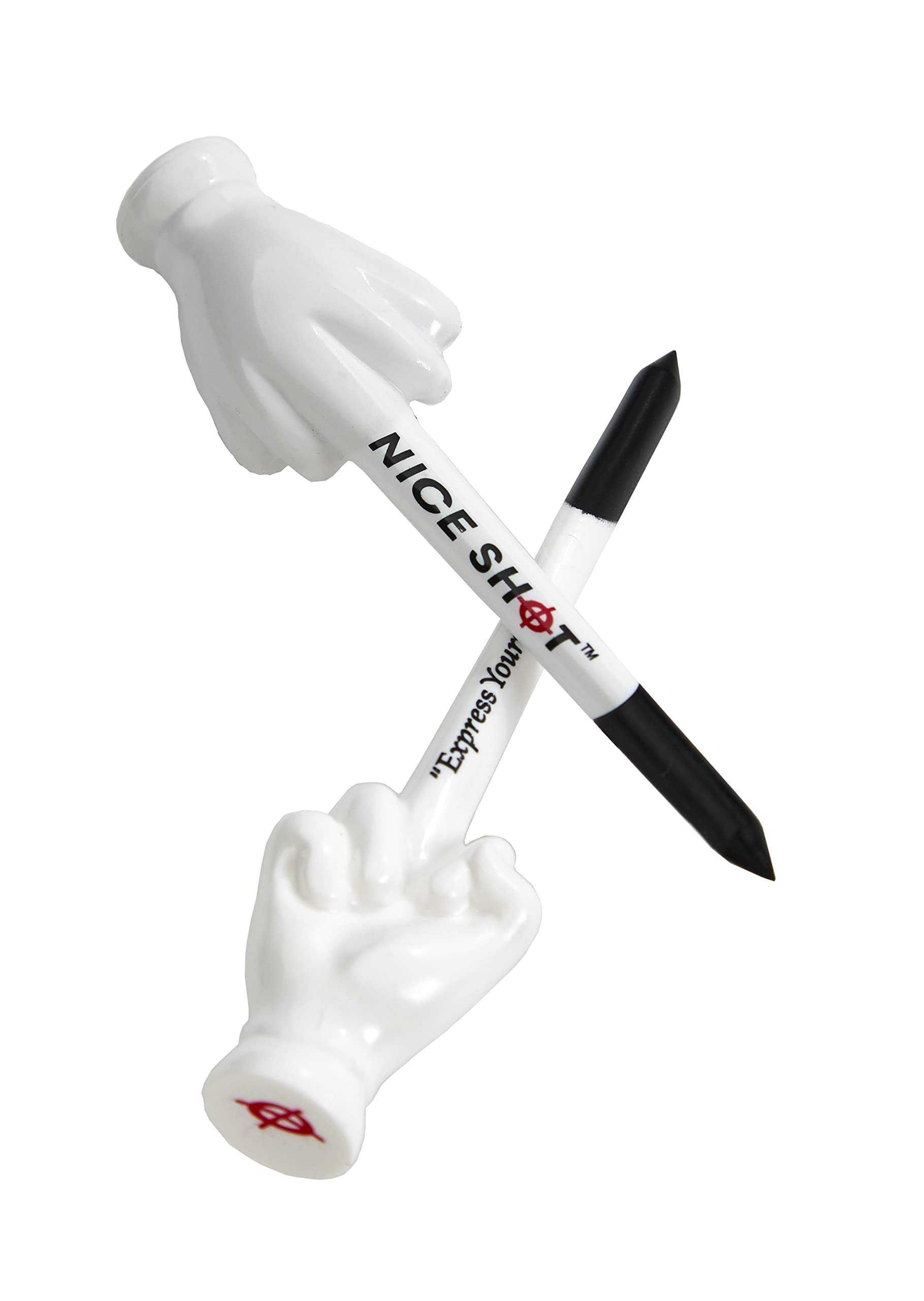 Nice Shot Bundle The Bird Men's Right Hand XLarge Black Cabretta Leather Golf Glove Patented Design Golf Tees - Express Yourself - 3 1/4 Inch Golf Tees - 12 Pack