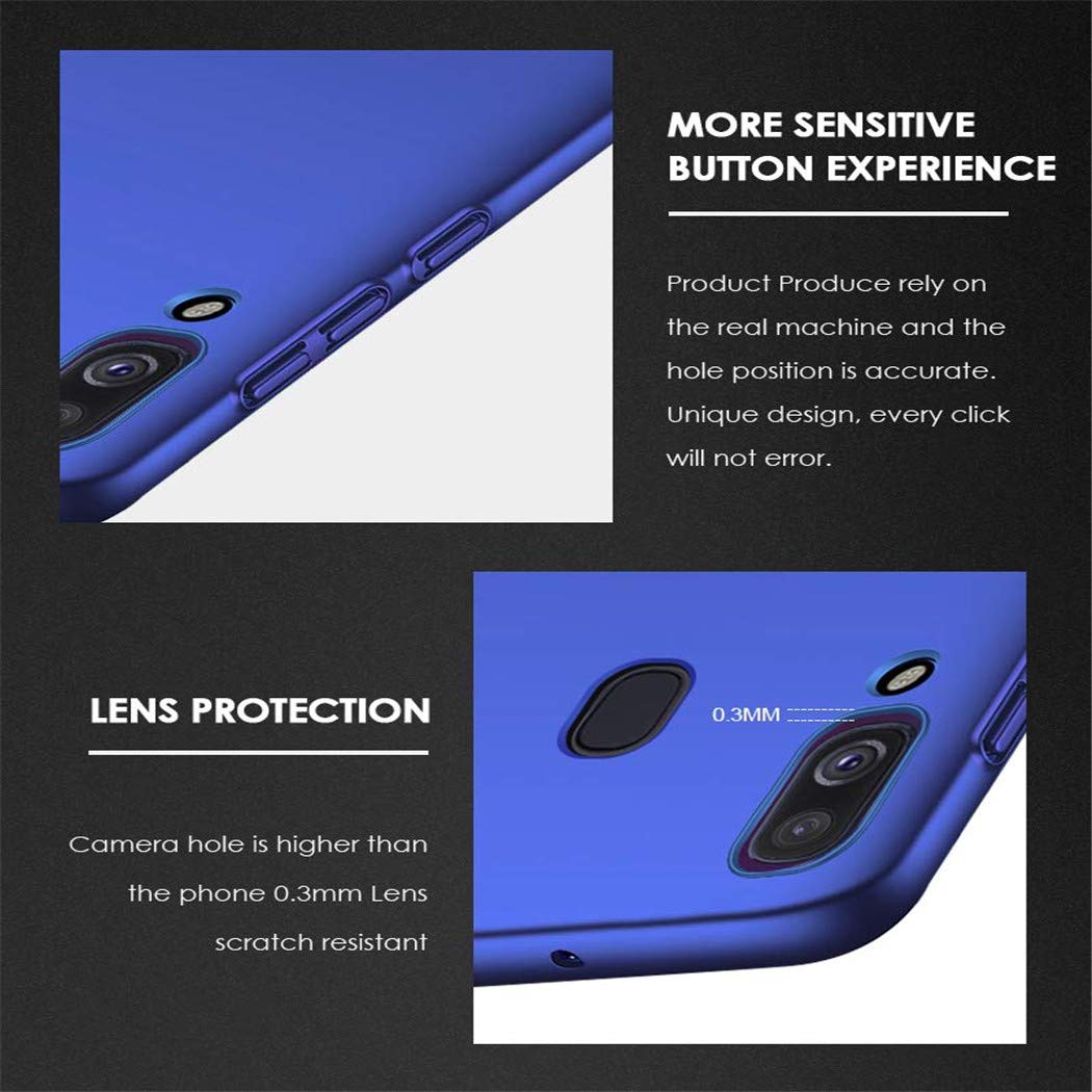 HUOCAI for Samsung A40 Case Slim Fit Ultra Thin Hard Plastic Matte PC Shockproof Protection Cover Phone Case for Samsung Galaxy A40 (Blue)