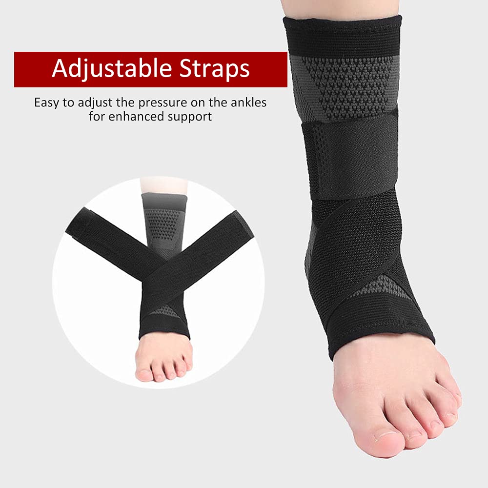 MengK 1pc Ankle Support Brace Breathable Adjustable Ankle Sleeve Wrap for Sprains Injury Recovery