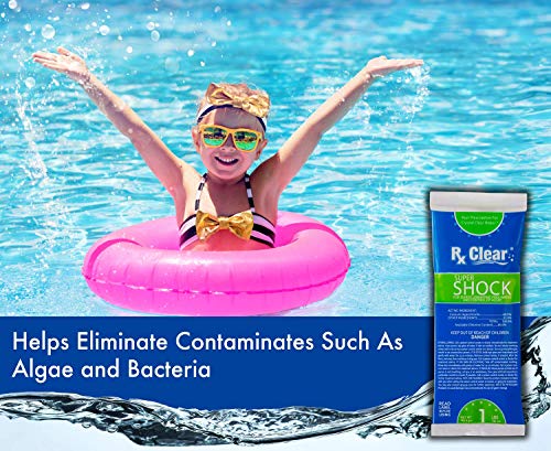 Rx Clear Spring Start-Up Kit | Chemicals for Opening Swimming Pools | Above or Inground | for Pools Up to 7,500 Gallons | Includes Shock, Algaecide, Stabilizer/Conditioner and Test Strips