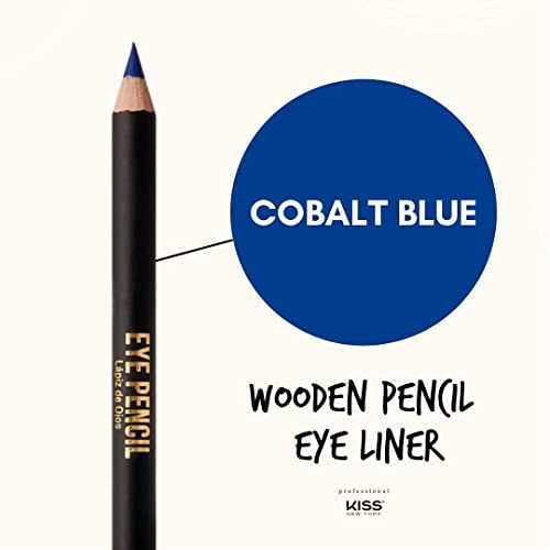 KISS NEW YORK Professional Slim Eye Pencil, Creamy Soft Eye Liner, Smooth Long-Lasting Rich Eyeline Color, Natural Eye Makeup, Water-Resistant (Cobalt Blue)