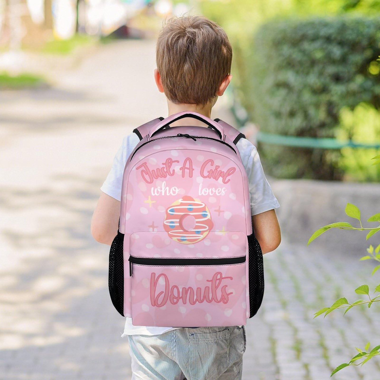 KNOWPHST Donut Backpacks for Girls - 16 Inch Cute Backpack for School - Pink, Large Capacity, Durable, Lightweight Bookbag for Kids Travel