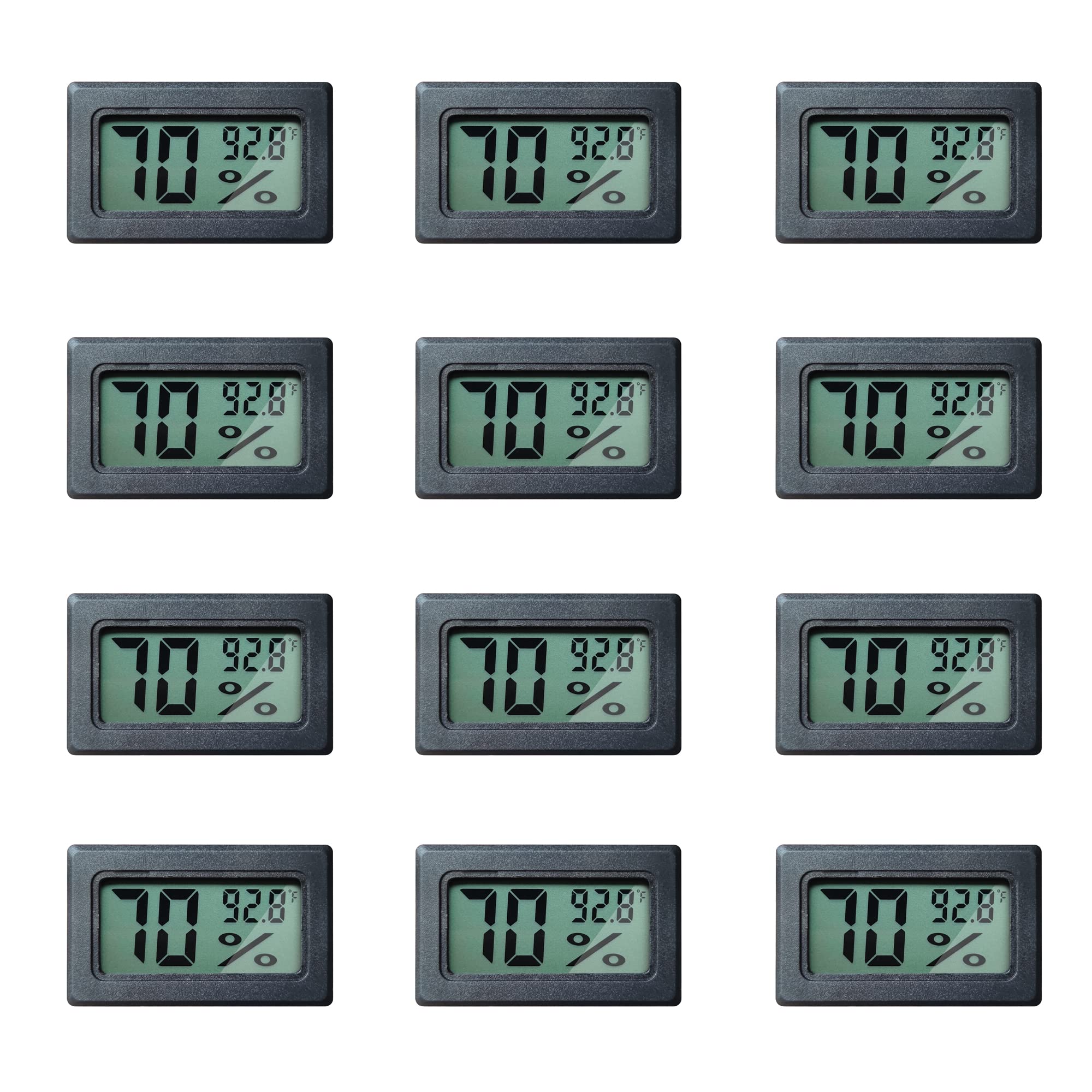 Humidity Gauge,Newlight66 Digital Hygrometer Indoor Outdoor Hygrometer Thermometer (°F) for Home Car Greenhouse（12 Pack)
