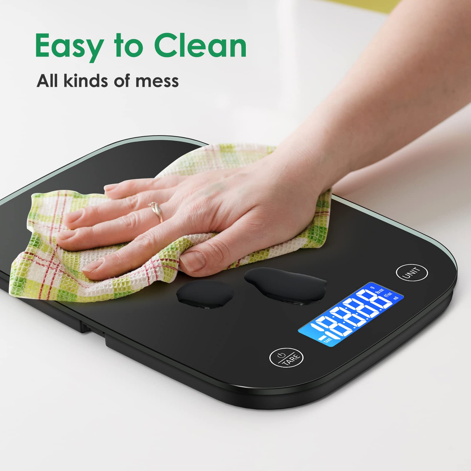 Nicewell Digital Food Kitchen Scale, Scale for Food Ounces and Grams, 22lb/10kg Scale for Cooking, Baking (Black)