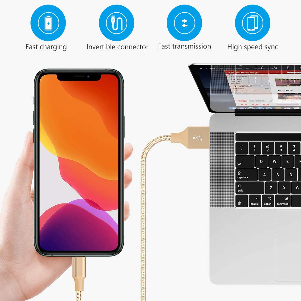 iPhone Charger, MFi Certified iPhone Cable- ilikable 3 Pack 3/6/10FT Nylon Braided Lightning Cable Compatible with iPhone 14 13 12 11 Pro Max XR X 8 8Plus 7 7Plus 6 6s SE iPad Air Pro