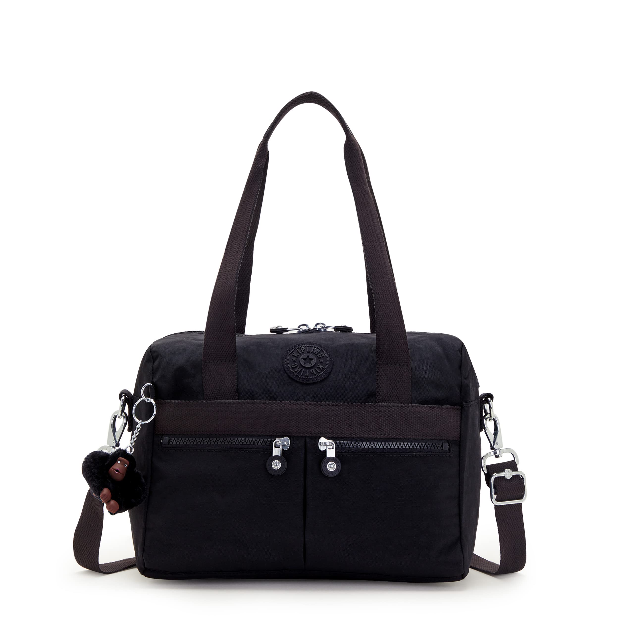 Kipling Women's Klara Handbag, Organize Accessories, Removable Shoulder Strap, Dual Carry Handles, Crinkle Nylon Bag