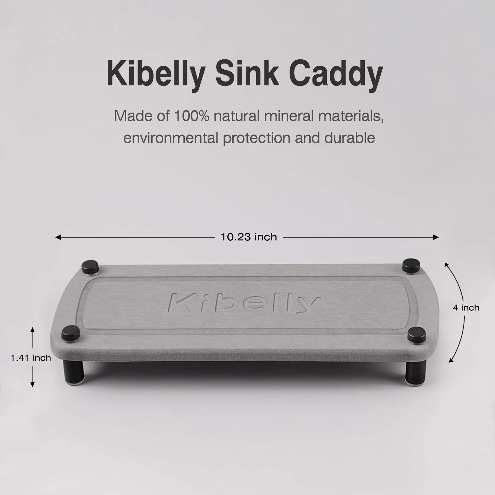 Kibelly Instant Dry Sink Organizer,Kitchen & Bathroom Sponge Soap Rack Dispenser,Countertop Fast Drying Tray Holder,Stainless Steel & Rubber Base Protection