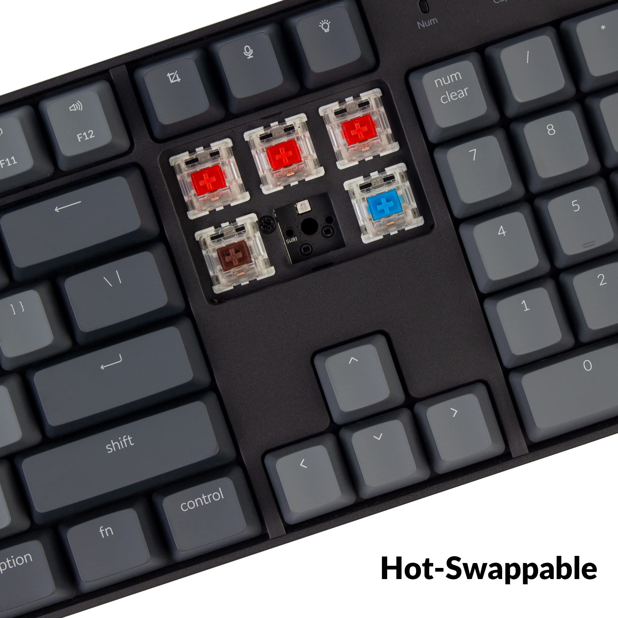 Keychron K10 Full Size Layout White LED Backlit Hot-Swappable Mechanical Keyboard for Mac Windows, Multitasking 104-Key Bluetooth Wireless/USB Wired Computer Keyboard with Gateron G Pro Blue Switch