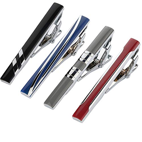 GWD Tie Clips for Men Wedding Business Classic Tie Bar Clip Set (D style)