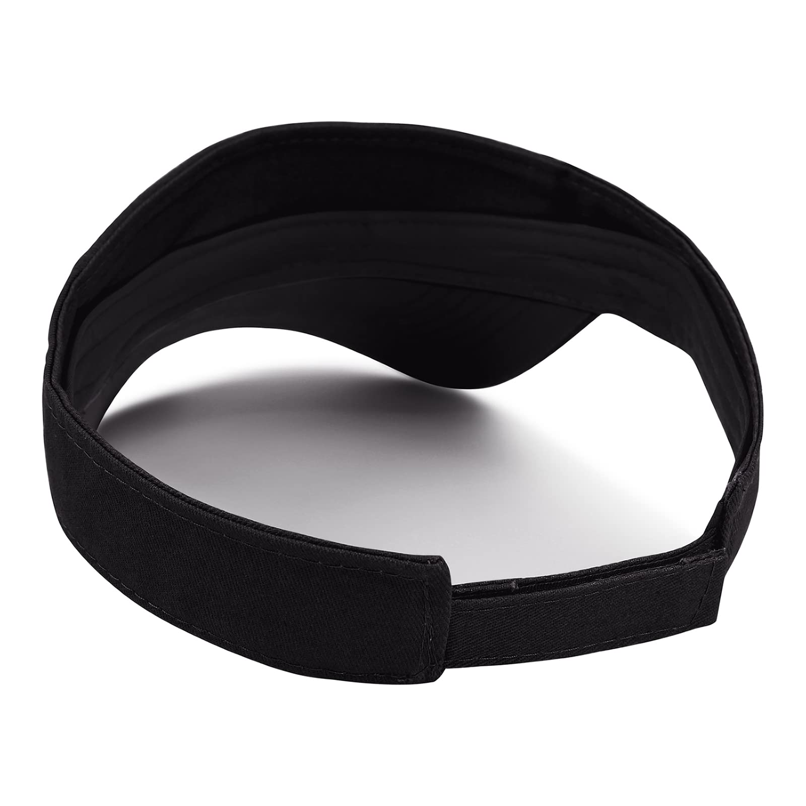 Mens Womens Sun Visors with UV Protection Adjustable Sports Sun Visor Hats for Sports Summer Hats Solid Black One Size