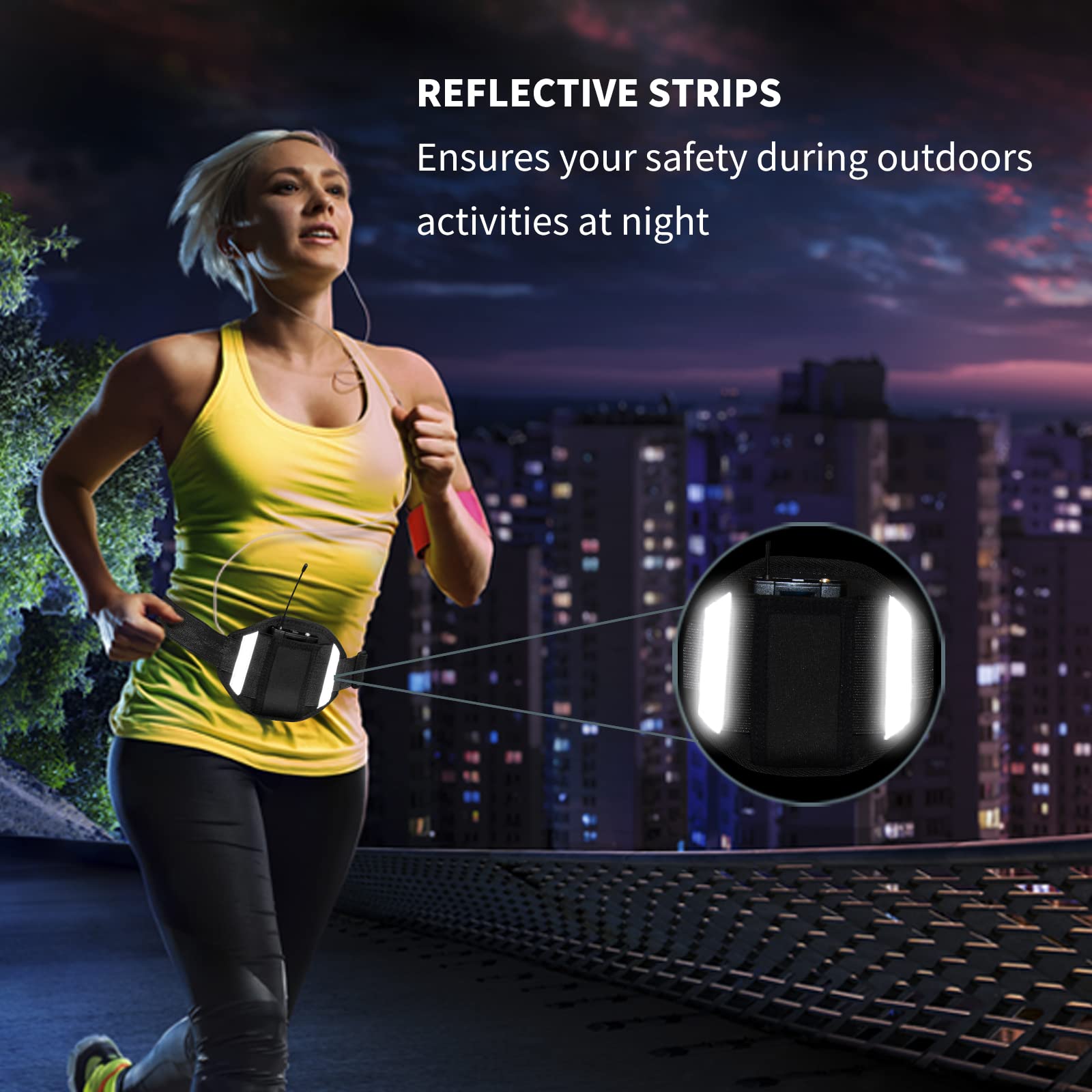 Mic Belt, Waterproof Microphone Belt with Reflective Strip for fitness instructors/Teacher/Speaker/aerobics/zumba/dancing and more. (1 PCS)