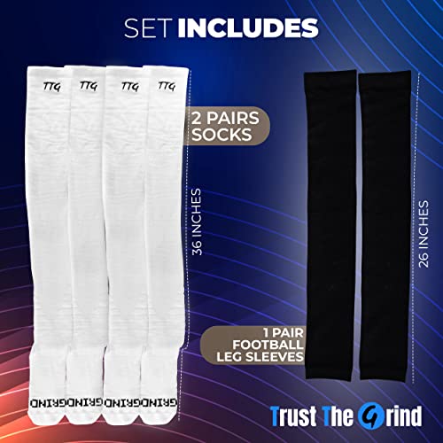 Long Scrunch Socks Football Drip, 4 Socks, 2 Leg Sleeves Included, Stain Resistant Padded Football Socks, OBJ Socks Football (as1, numeric, numeric_10, numeric_14)