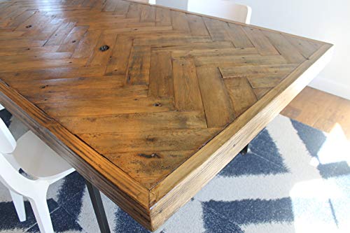 Reclaimed Wood Herringbone Dining Table - Made to Order