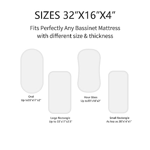 Konssy 2 Pack Soft Breathable Muslin Fitted Bassinet Sheets for Baby Girl Boy, Fit Oval Rectangle Cradle, Moses Basket Pad/Mattress (Camel, Sun)