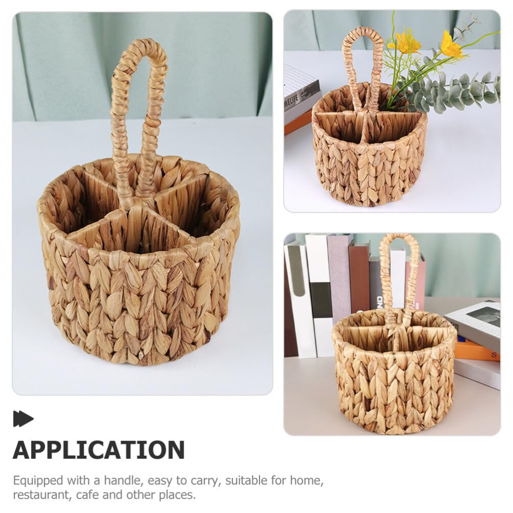 Kichvoe Fruit Basket Decor Picnic Basket Hamper Storage Basket Woven Basket with Handle Multipurpose Woven Floral Basket Flower Hand Woven Basket Flowers Articles for Daily Use Gourd Grass