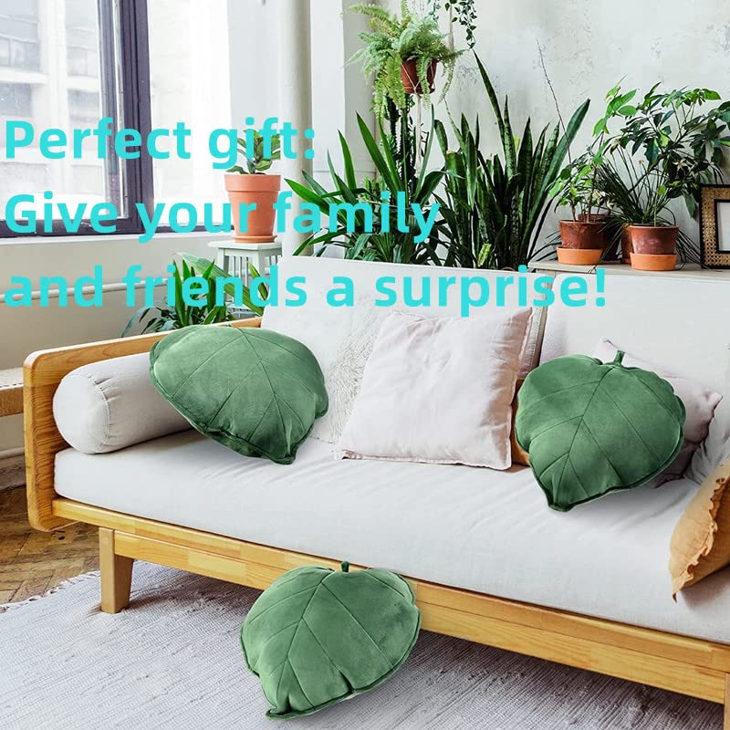 XIGUI 3D Leaf Shaped Throw Pillows, 20 inches Plant Pillow Novelty Plush Cushion Backrest Pillow Home Decoration for Car, Bedroom, Sofa, Couch, Living Room (Pink)