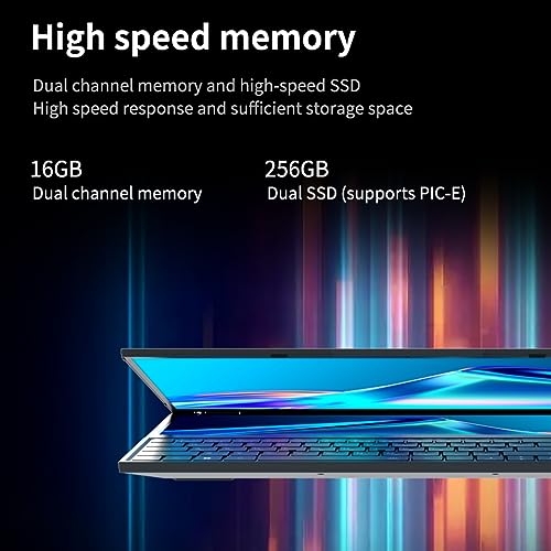 Laptop, 16in HD Main Screen 14in Touch Sub Screen Double Screen Laptop, 16GB RAM 256GB ROM, 13600mAh Battery, PC Laptop for Intel for Core I7, for Windows 10 11, for Business Study