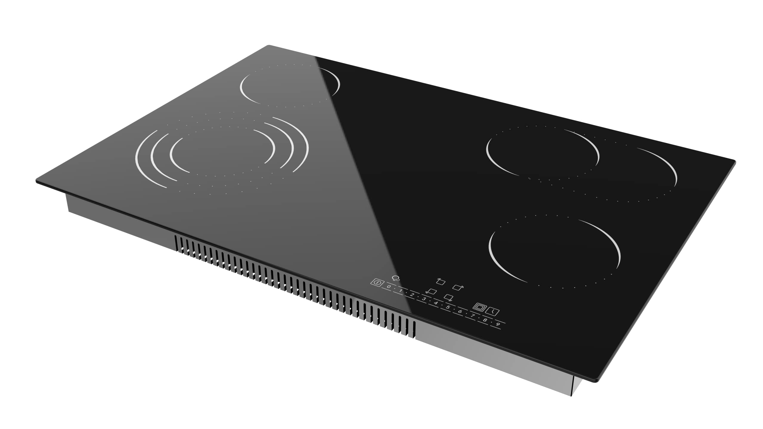Homtone 4 Burner Electric Cooktop7200W, Radiant Electric Stove, Built-in Electric Ceramic Cooker, Glass Surface Sensor Touch Control, Timer & Child Lock, 220V-240V Hard Wire
