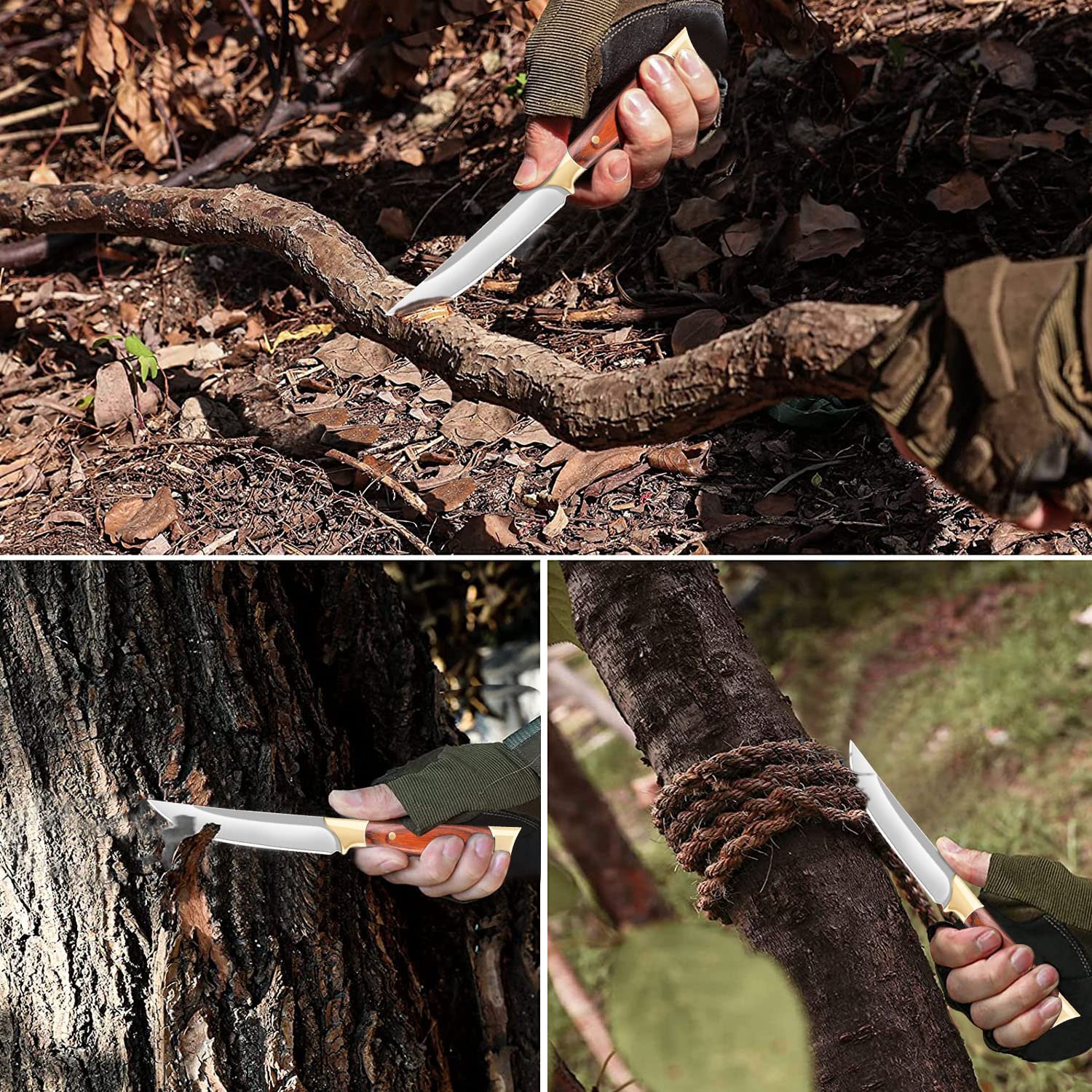 liuliang1 6.1'' Full Tang Straight Edge Tactical Knife with Sheath Survival Hunting EDC Tactical Knife for Outdoor Camping,Fishing