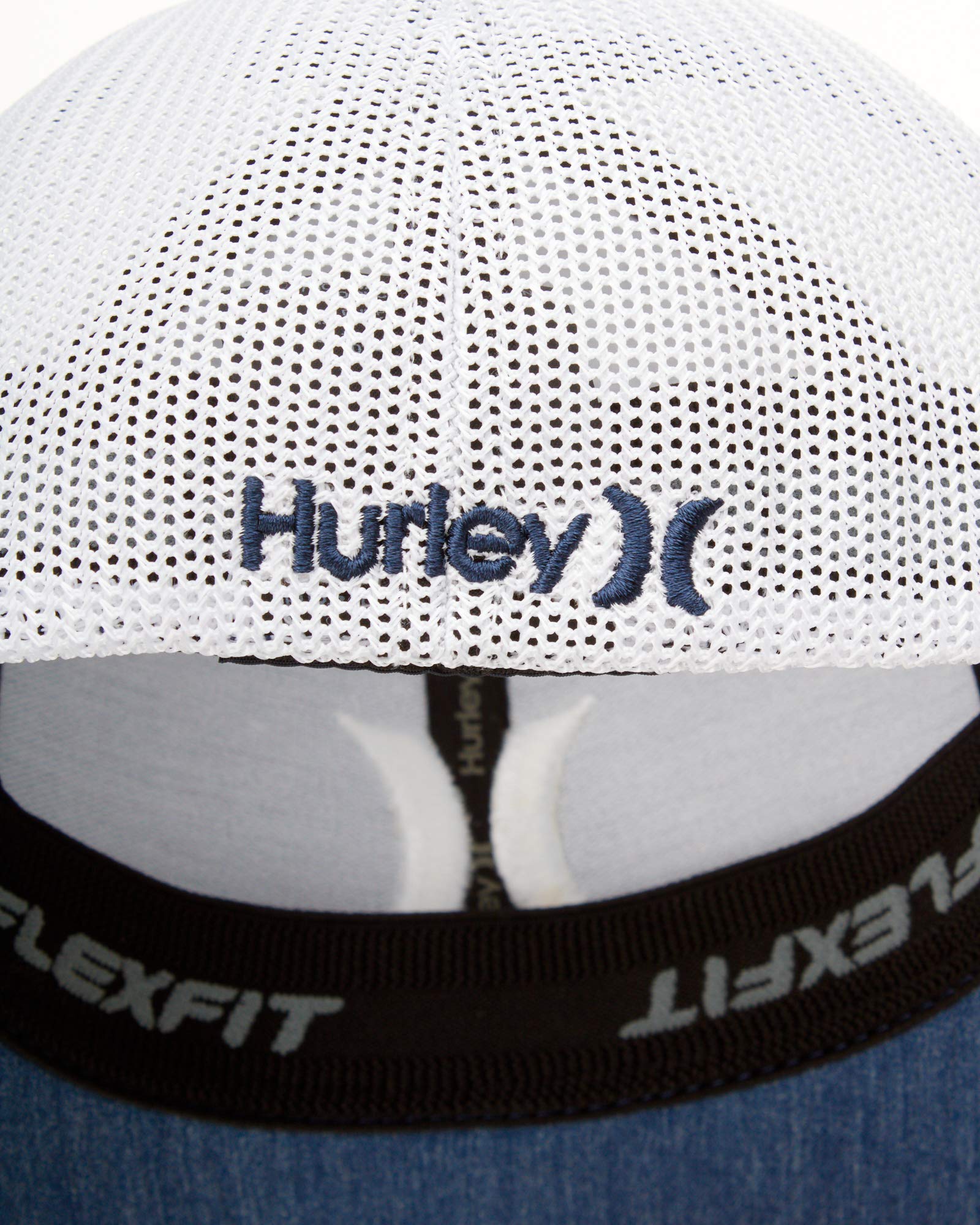 Hurley Men's Icon Textures Flexfit Baseball Cap, Obsidian, L-XL