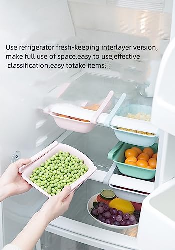 Rectangular Lazy Susan for Refrigerator，3 Pack Kitchen/Fridge Organizers and Storage for Cabinet, Table, Pantry, Kitchen, Countertop（16.5 * 15.5 * 6.5cm） (Pink)