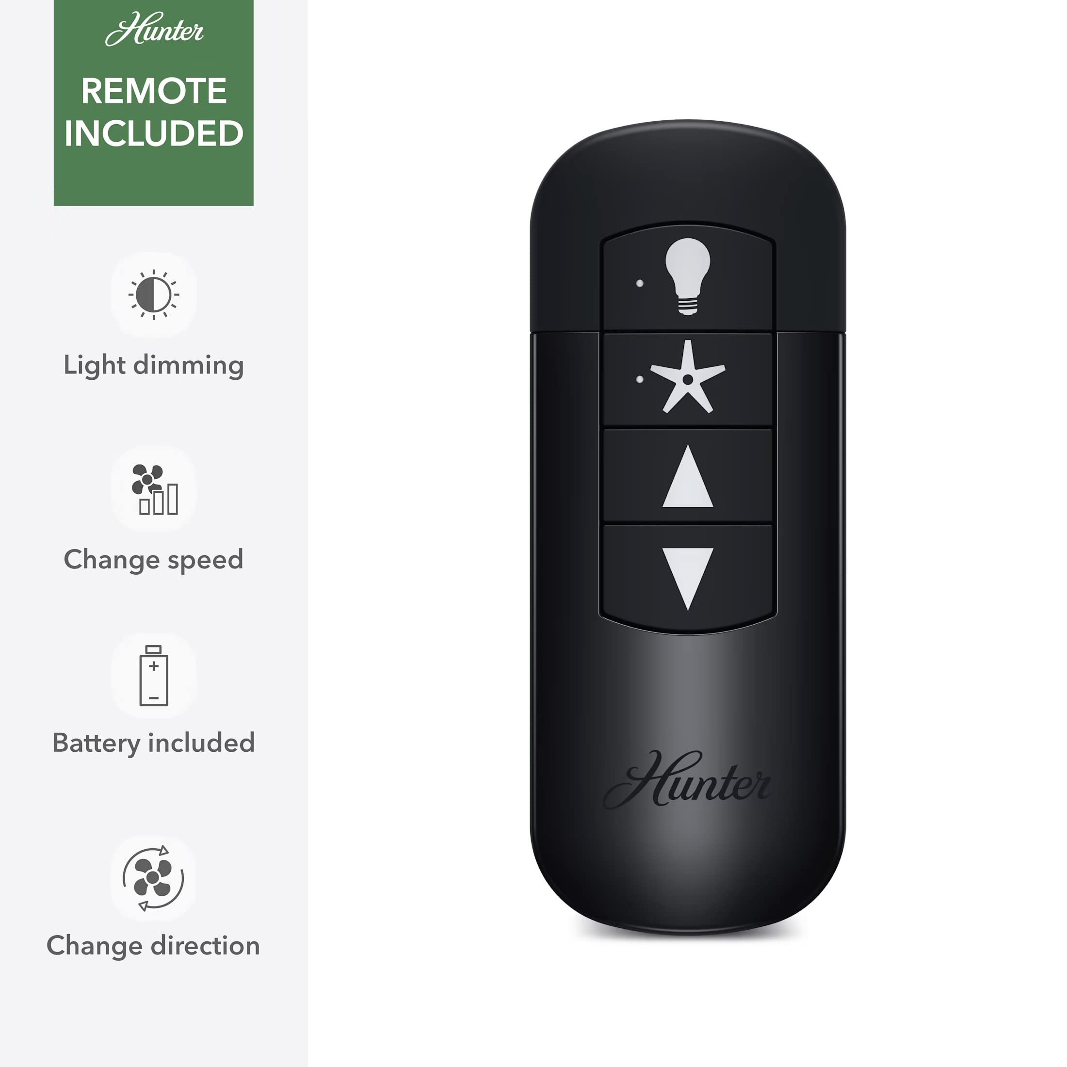Hunter Fan 64 inch Noble Bronze Indoor Ceiling Fan with Light Kit and Remote Control for Living Room, Bedroom, Office, Laundry Room (Renewed)