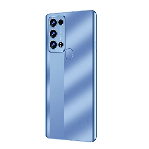 LANTRO JS Mobile Phone for Android 12, 6.5in 5G Network, 6GB RAM, 128GB ROM, Fingerprint & Face Unlock, Blue (EU Plug), Compatible with Smartphones
