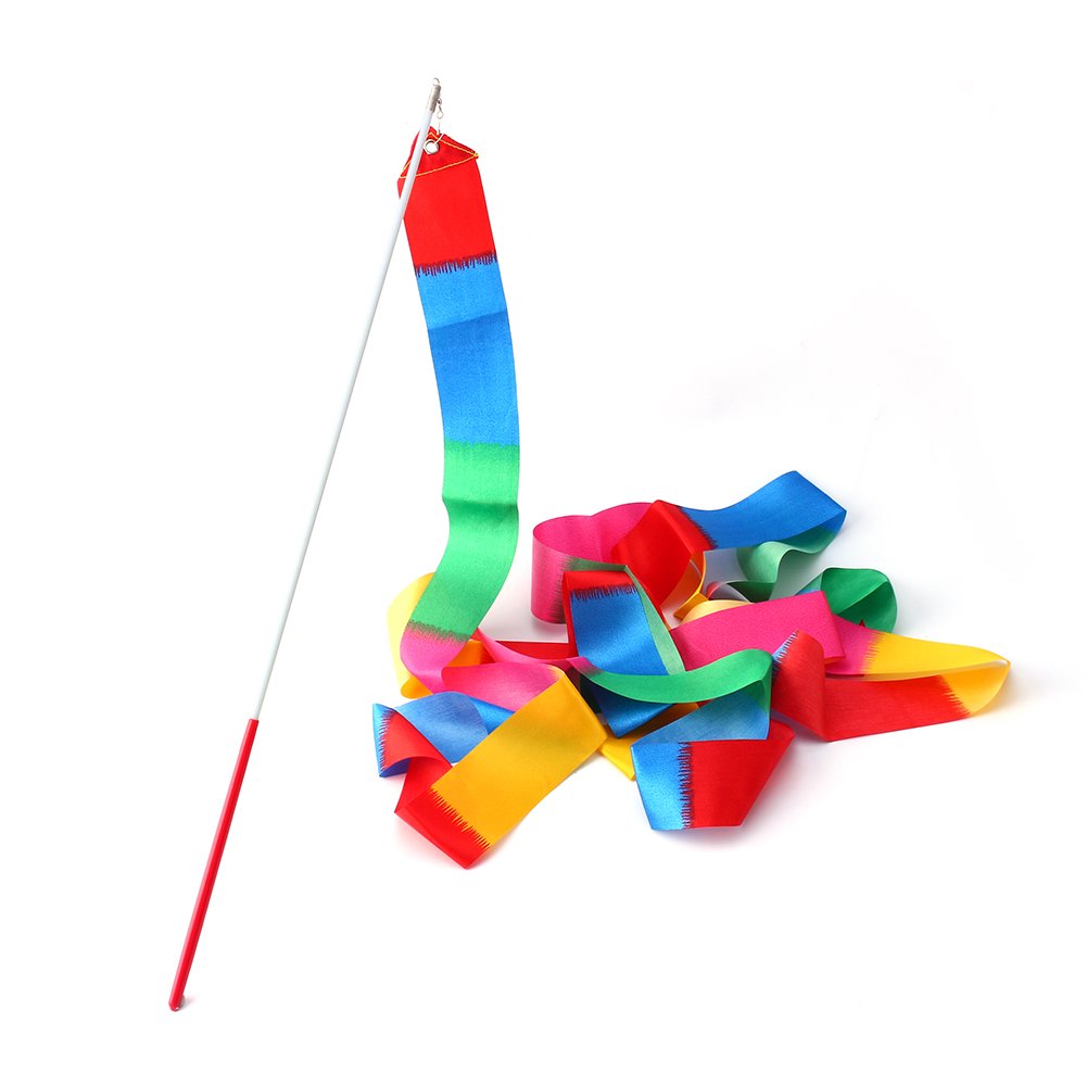 Gymnastic Dance Ribbon Colorful Dancing Ribbon Streamer for Women Girls Kids