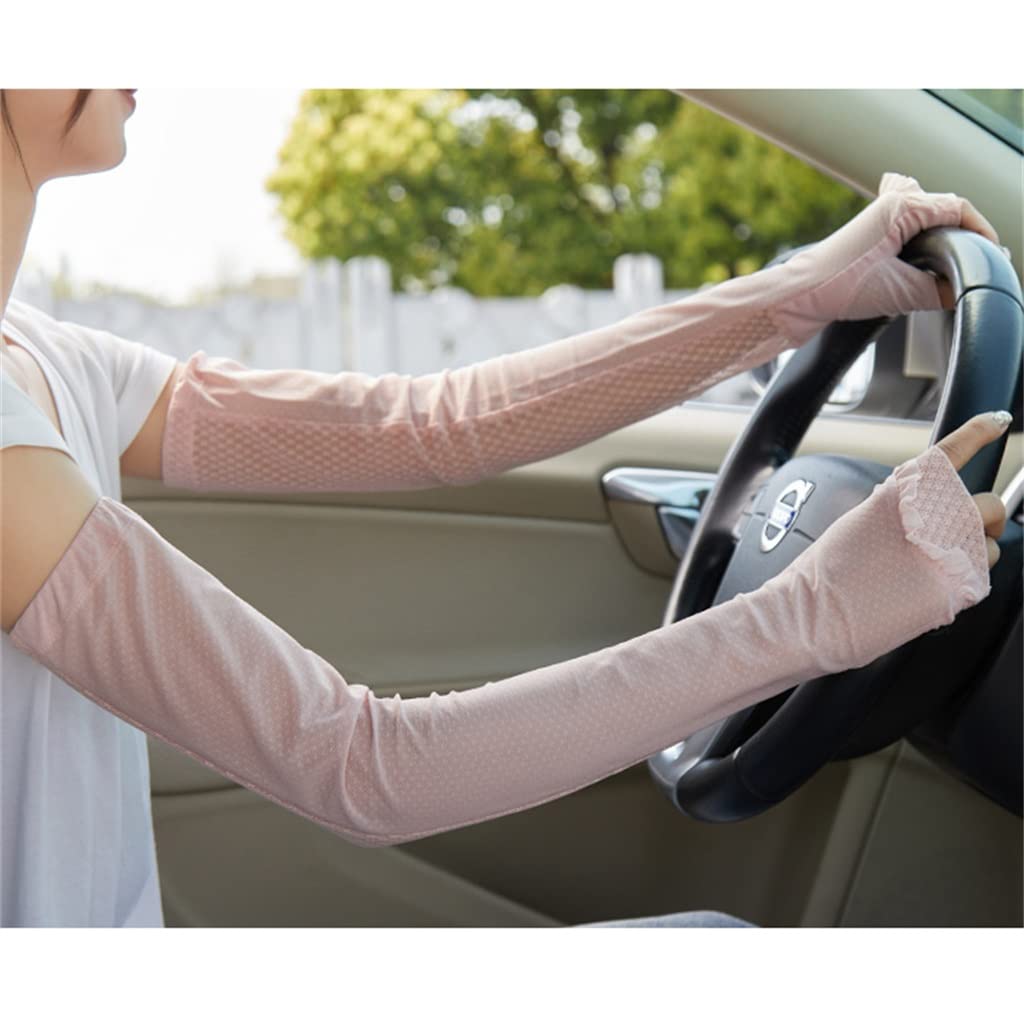Loose Ice Sleeve Gloves Half Finger Thin Sleeve Sleeve Artifact Summer Lady Driving and Cycling (Color : A, Size : 54 * 7cm)
