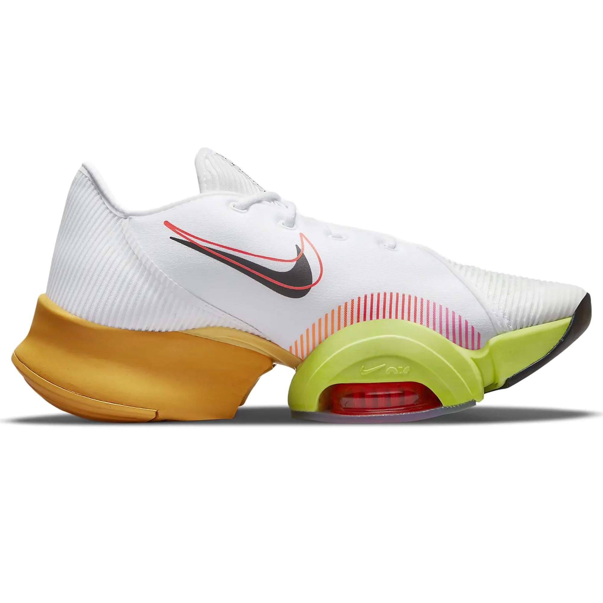 Nike Womens Gymnastics Shoe (7.5, White/Black/Pollen/Volt, Numeric_7_Point_5)