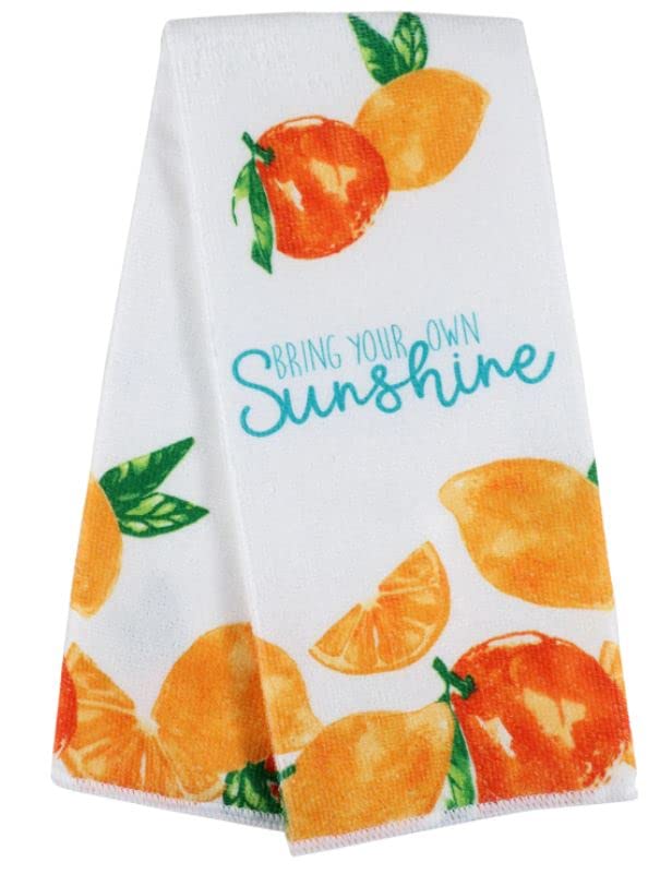 Luti Home Hello Sweet Summer & Bring Your Own Sunshine Kitchen Towel Gift 3 Piece Set with 2 Kitchen Towels and Spoon - Hostess, New Home, Gift Set