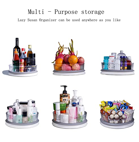 Lazy Susan Organizer, Upgraded 11.3" Clear Lazy Susan Turntable for Cabinet Table, Countertop Fruit Basket, Spice Rack Organizer, Snack Organizer, Spinning Makeup Organizer, Bathroom Etc (1 Pack)