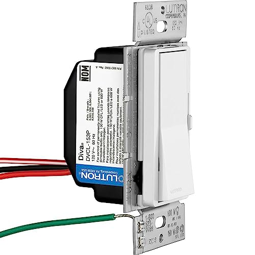 Lutron Diva LED+ Dimmer Switch for Dimmable LED, Halogen and Incandescent Bulbs, 150W/Single-Pole or 3-Way, DVCL-153P-BL, Black
