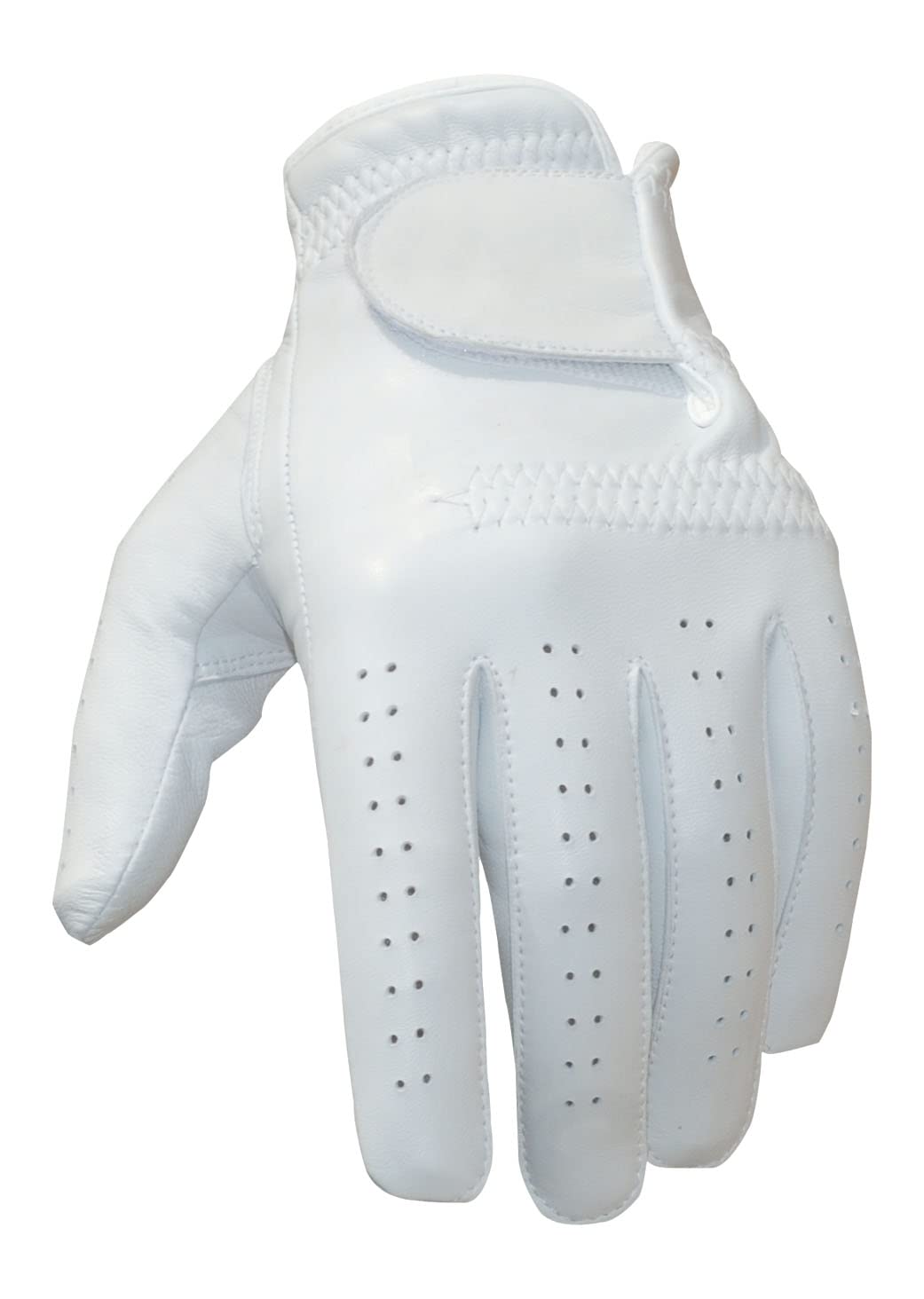Men's Genuine 100% Cabretta Leather Golf Gloves, Made with Special Leather, Left Hand Glove (White, Small)
