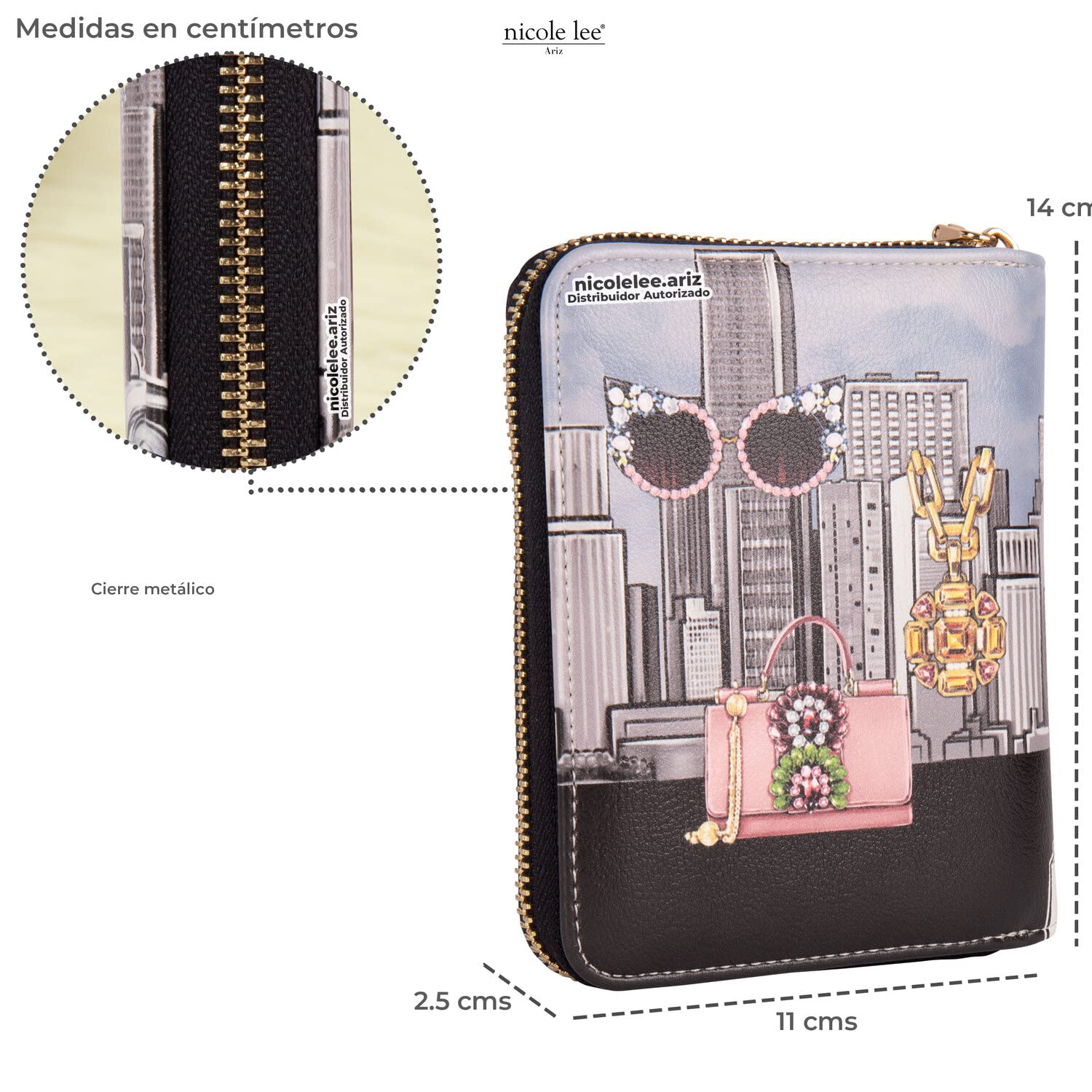 Nicole Lee Isabel Accordion Zip Card Holder Wallet - Success in New York