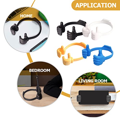 SAFIGLE 4Pcs Lazy Thumbs Up Cell Phone Holder for Desk, Creative Flexible Cell Phone Stands Lazy Phones Stand with Hand Holder Desk, Cellphone Thumb Holder Multi-Angle Phone Holder