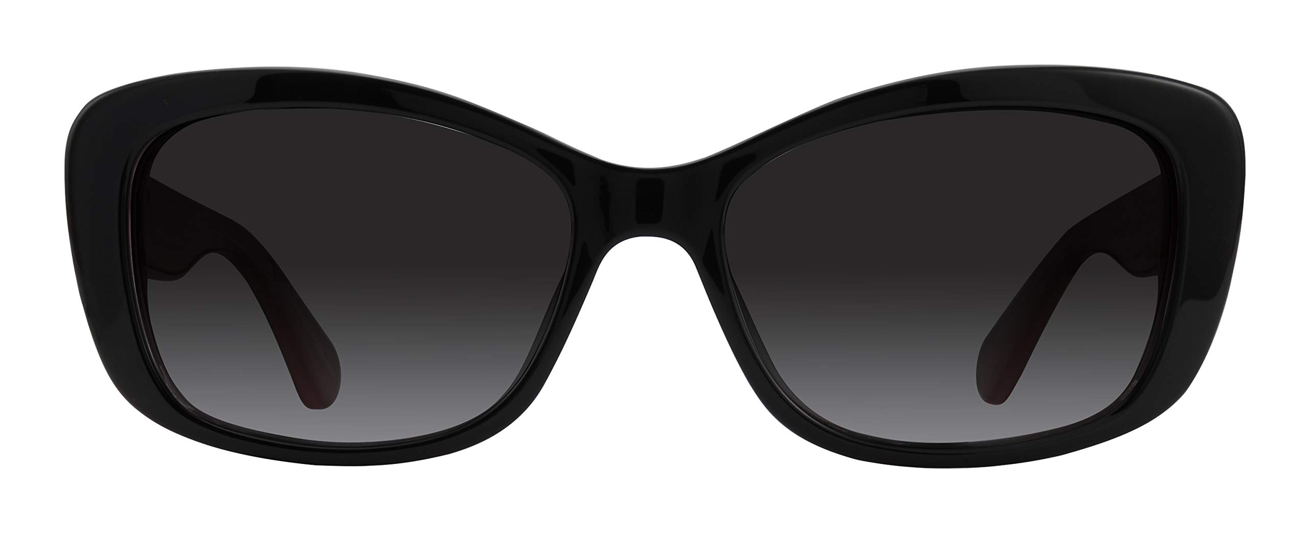 Kate Spade New York Women's Claretta Polarized Rectangular Sunglasses, Black & Pink, 53 mm