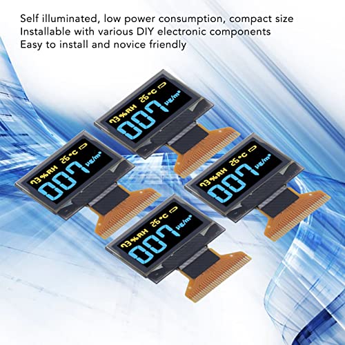 Organic Light Emitting Diode Display, Organic LCD Display 0.96in 128x64 Resolution Compact for DIY(Yellow Blue Dual Displaying)