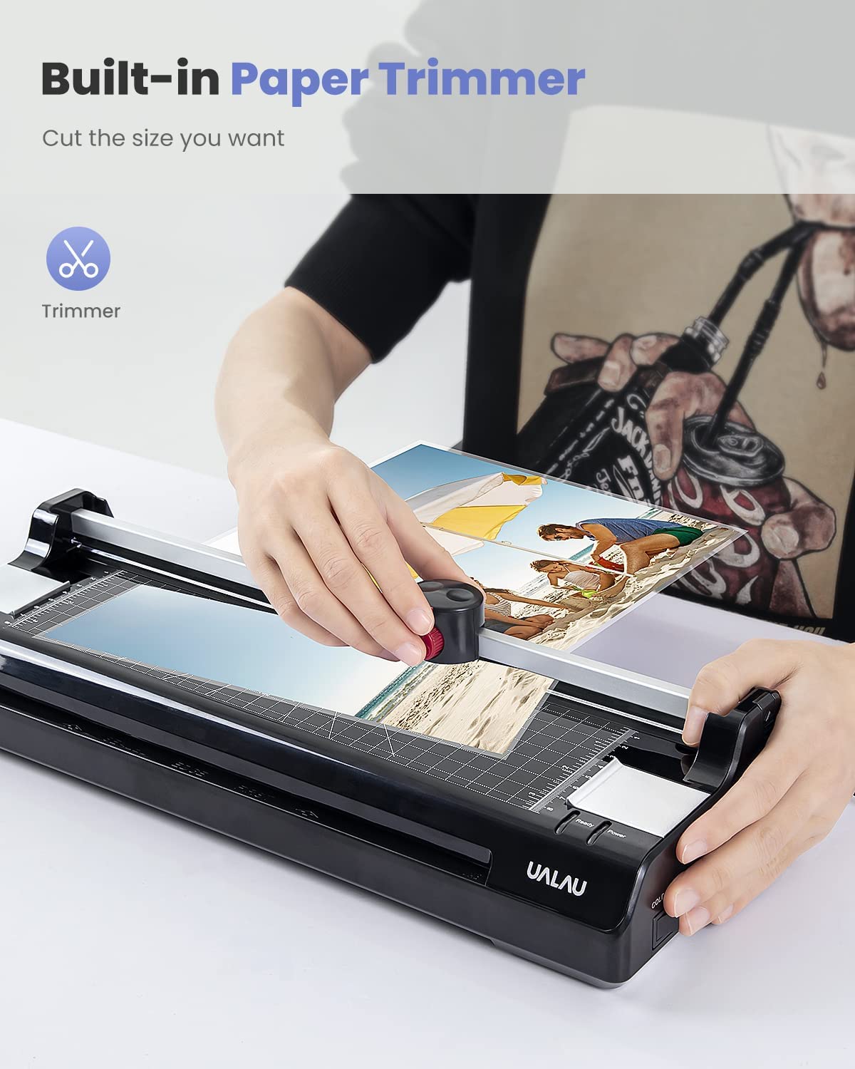Laminator, Laminator Machine for A3/A4/A6, UALAU 7 in 1 Thermal Laminator with 20 Pouches, Paper Trimmer, Corner Rounder, Photo Frame, 13 Inches Laminating Machine for Home/School/Office Use