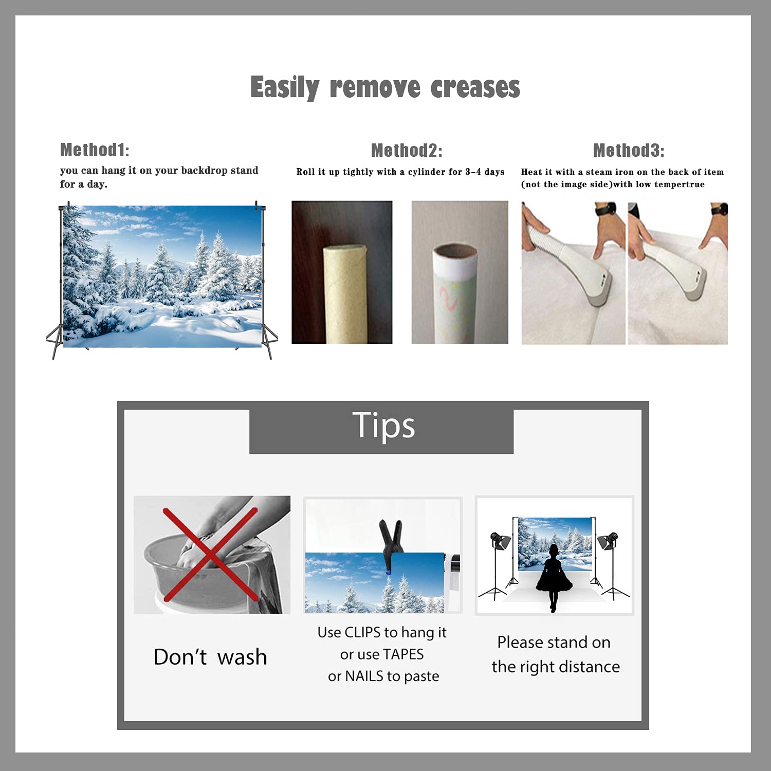 LTLYH 7x5ft Christmas Backdrops for Photography Winter Scene Backdrop Winter Landscape Forest Ice and Snow World Theme Backdrop 106