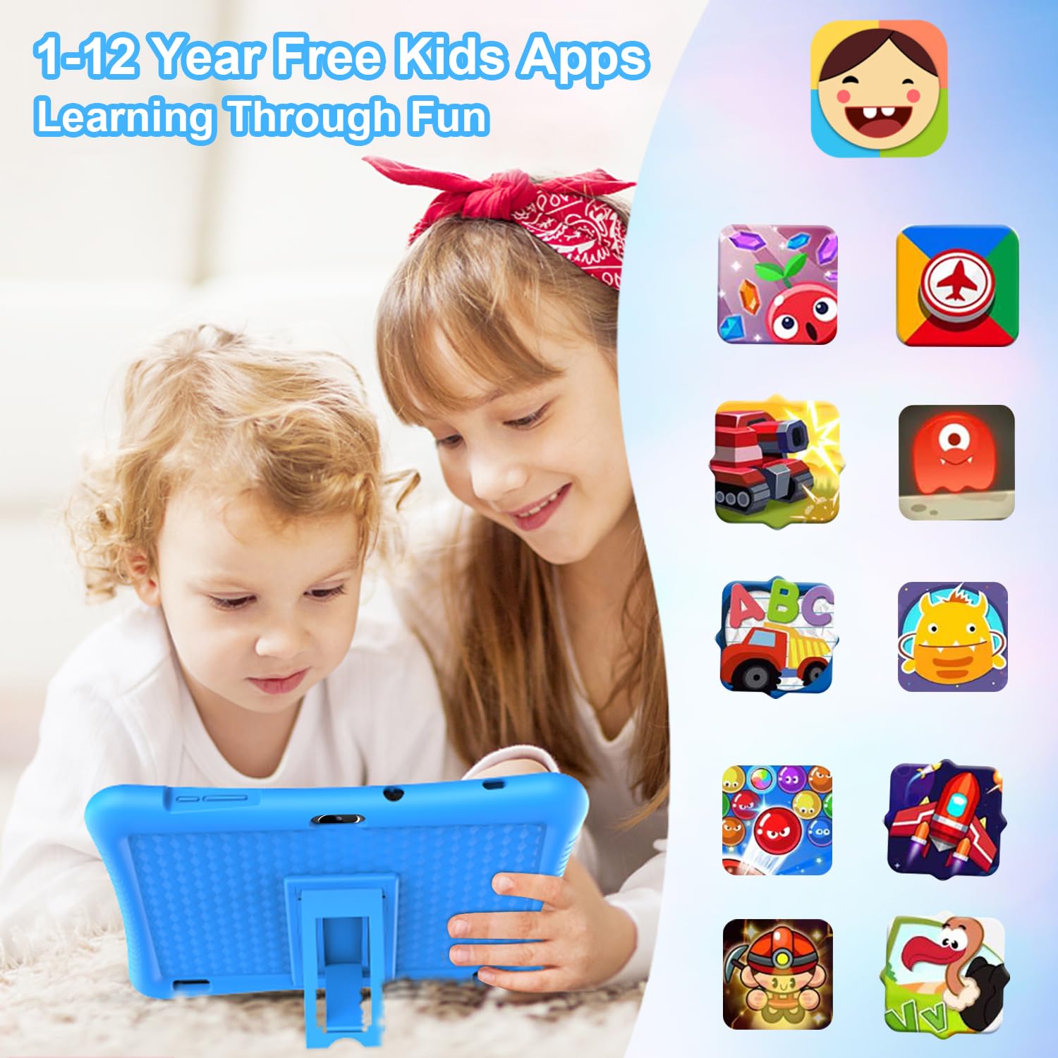 Kids Tablet 10 in Android 13 Tablet for Kids Toddler Tablet Childrens Tablet Age 3-12 Quad Core 3GB RAM 32GB ROM with Parental Control, Pre-installed Kids Educational APP,HD Screen,Dual Camera