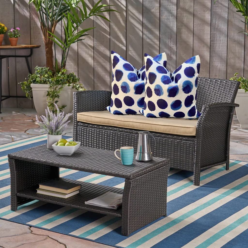 Pack of 2 Outdoor Blue Dots Waterproof Throw Pillow Covers Decorative Double-Sides Pillows Case Square Cotton Cushion Case for Sofa Patio Tent Couch Sunbrella Christmas Home Decoration 18 x 18 Inch