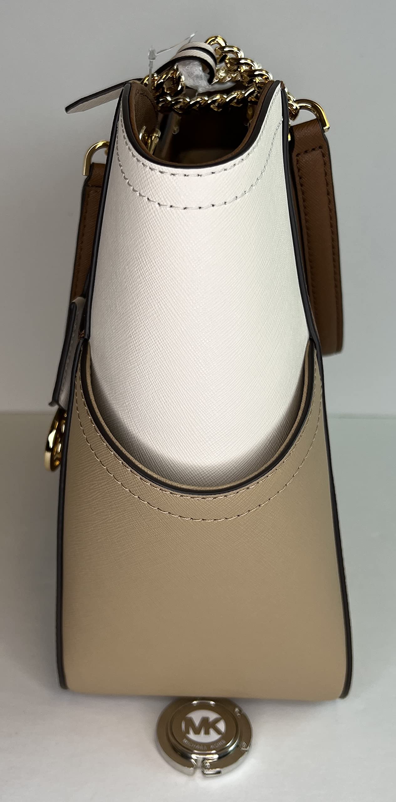Michael Kors Jet Set Travel Large Chain Shoulder Tote bundled Purse Hook (Camel Multi Colorblock)