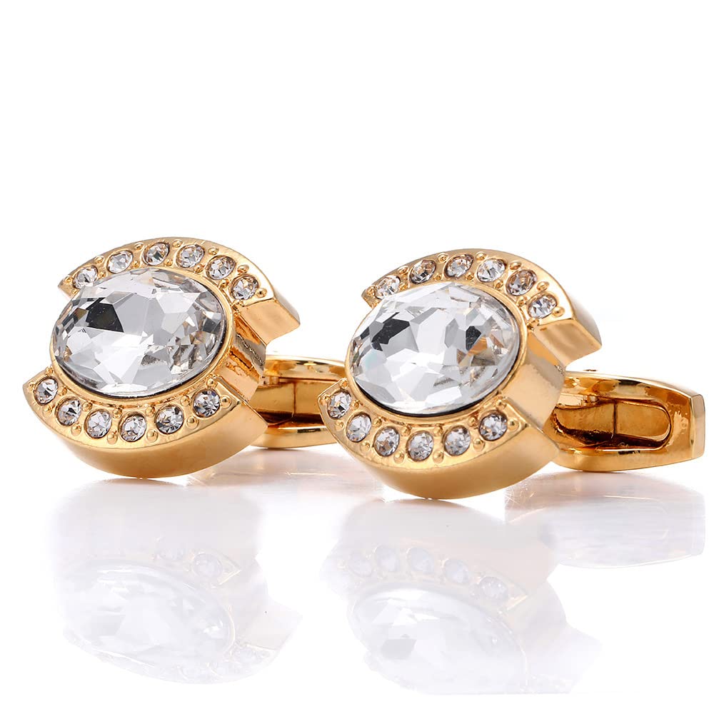 Men's Shirt Cufflinks Crystal Large Zircon Cufflinks French Shirt Sleeve Stud Buttons