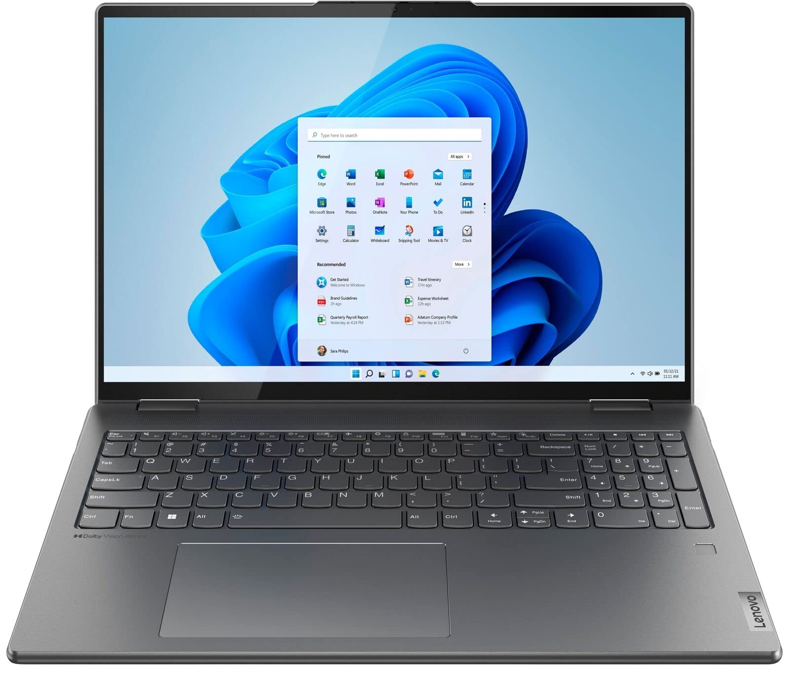 Lenovo Yoga 7i 16 2-in-1 Laptop 16" 2.5K IPS Touchscreen (400 nits, 100% sRGB, TÜV Low Blue Light) 12th Gen Intel 12-Core i5-1240P 8GB RAM 2TB SSD Backlit Fingerprint Thunderbolt Win11(Renewed)