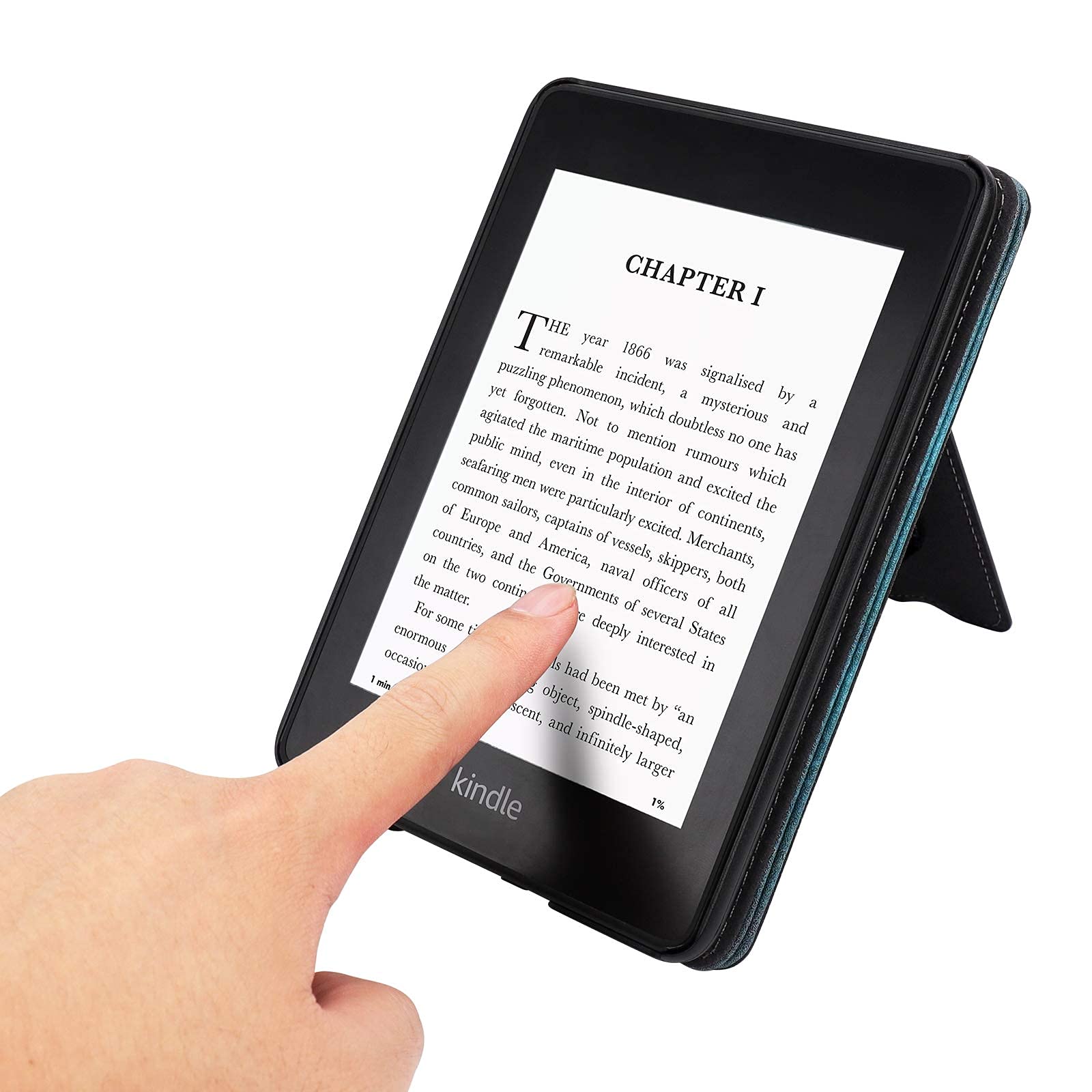 KANNIL Case for 6" Kindle Paperwhite(10th Generation, 2018 Released, Model PQ94WIF), Premium PU Leather Protective Smart Cover with Foldable Stand/Hand Strap, Auto Sleep/Wake (Elephant)