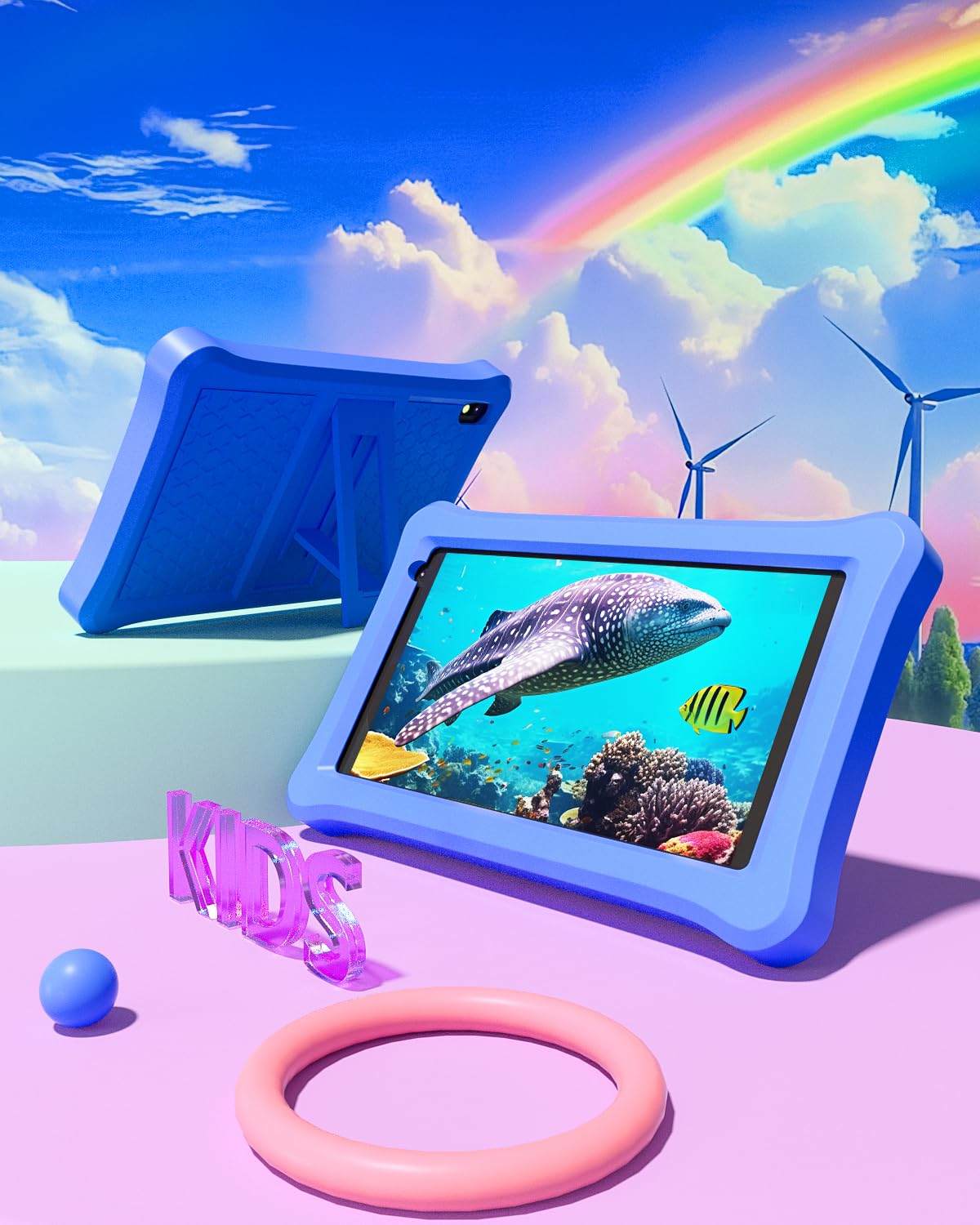 Kids Tablet Toddler Tablet, 7" Tableta for Boys Girls With Child protective cover 2GB+32GB Android 11 Tablet, WiFi Dual Camera IPS Safety Eye Protection Screen, Parental Control APP Kid Tablets Orange