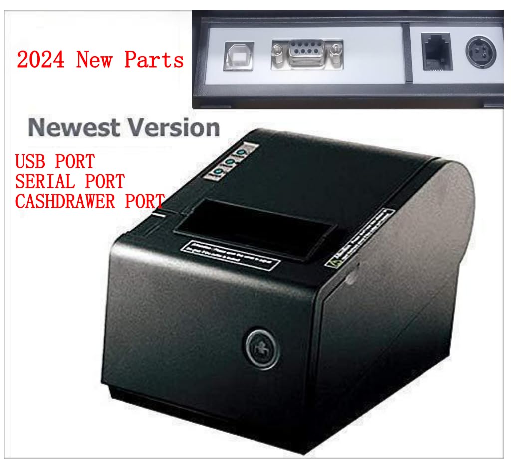 pbm GP-80250 ivn P-822D USB ONLY Thermal Receipt Printer, Cashdrawer Port,USB and Serial Port, AUTO Cut, Supports ESC/POS Star Commands, Compatible with EPSON Star Micronics, 1, Black